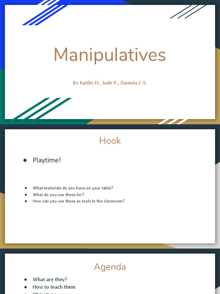 Manipulatives - Esl | PDF | Goal | Educational Psychology