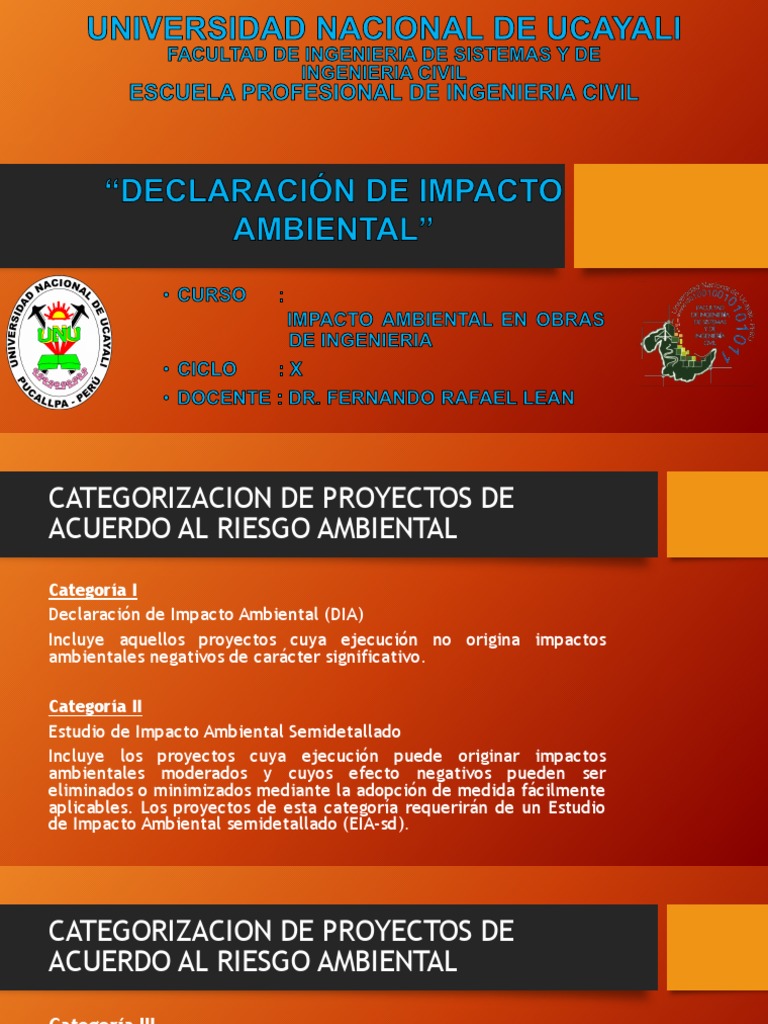 Declaracion de Impacto Ambiental | PDF | Evaluación de impacto ...