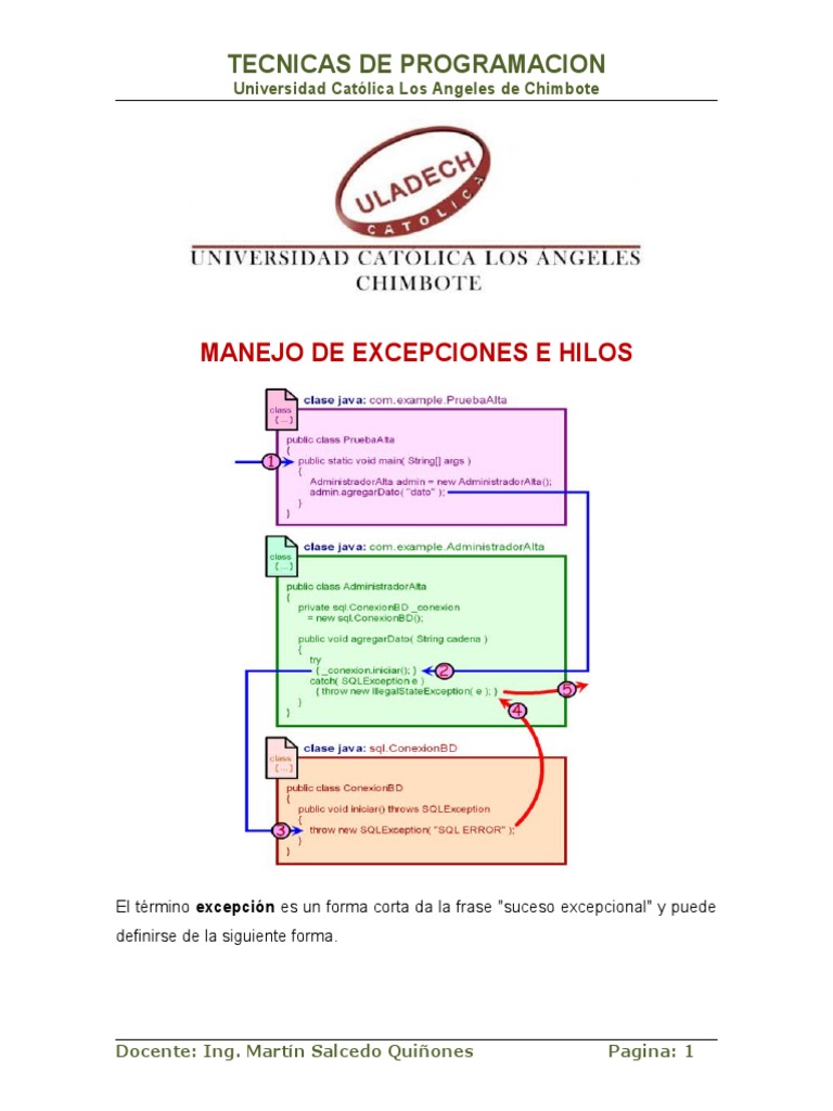 Manejo de Excepciones, Ejercicios Resueltos | PDF | Java (lenguaje de programación) | Programa ...