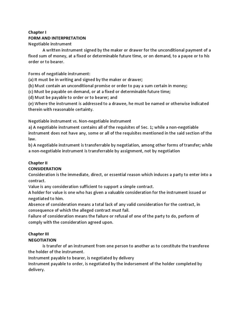 Form and Interpretation | PDF | Negotiable Instrument | Civil Law ...