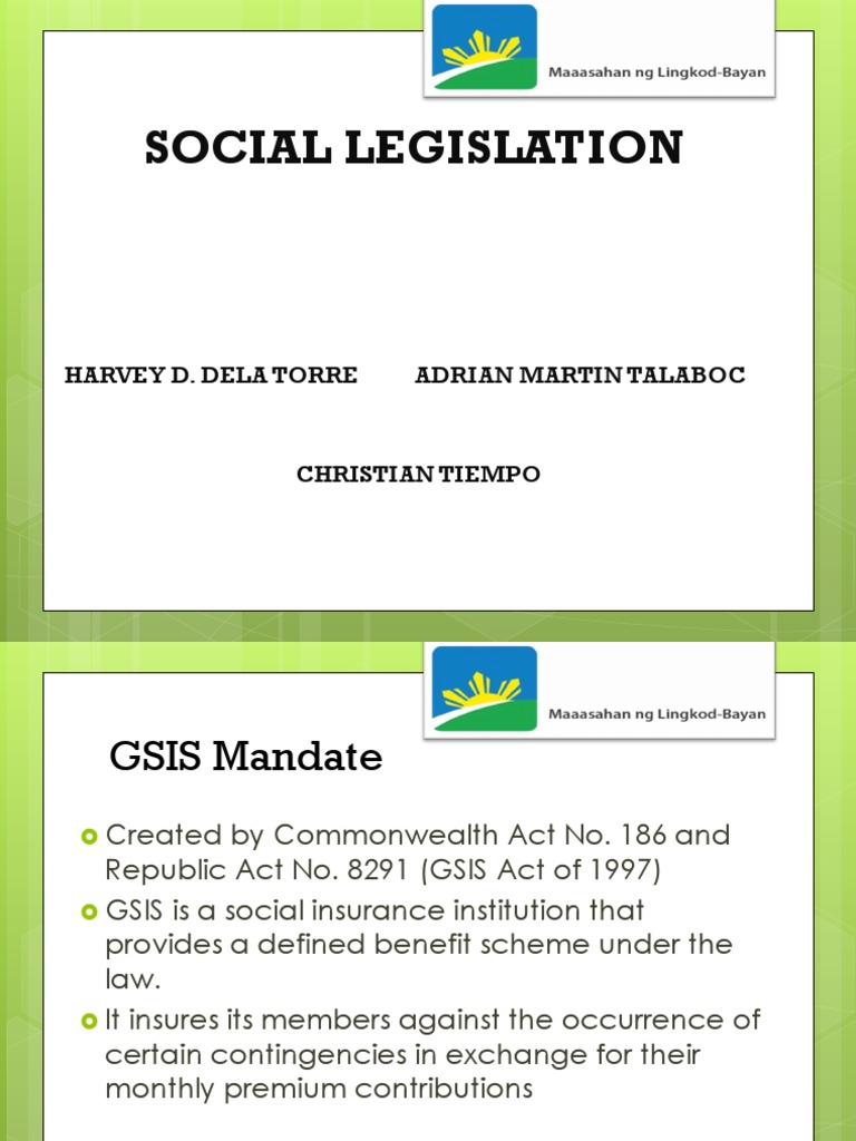 Gsis Law | PDF | Insurance | Life Insurance