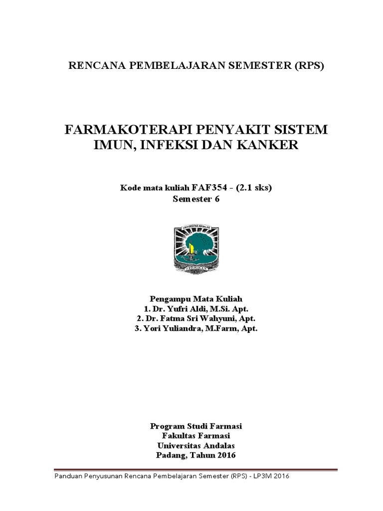 RPS Farmakoterapi Penyakit Sistem Imun Infeksi Dan Kanker | PDF