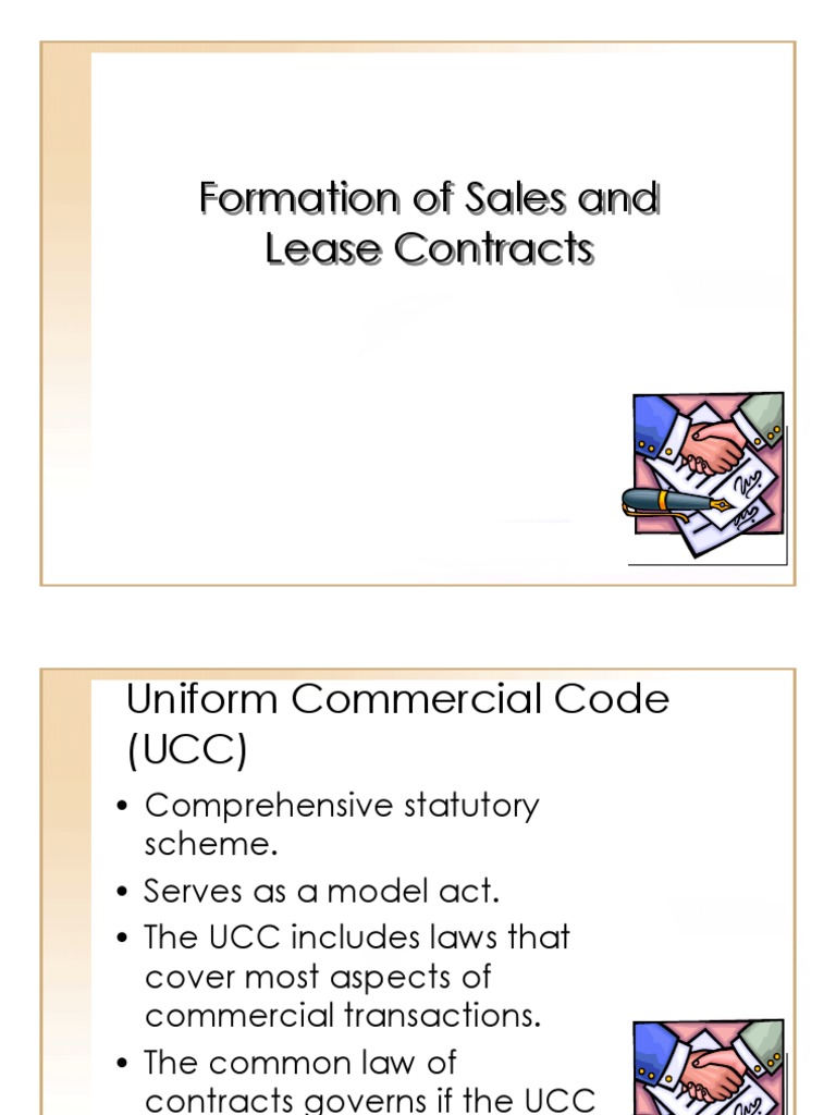 Sales and Lease Contracts | PDF | Offer And Acceptance | Uniform Commercial Code