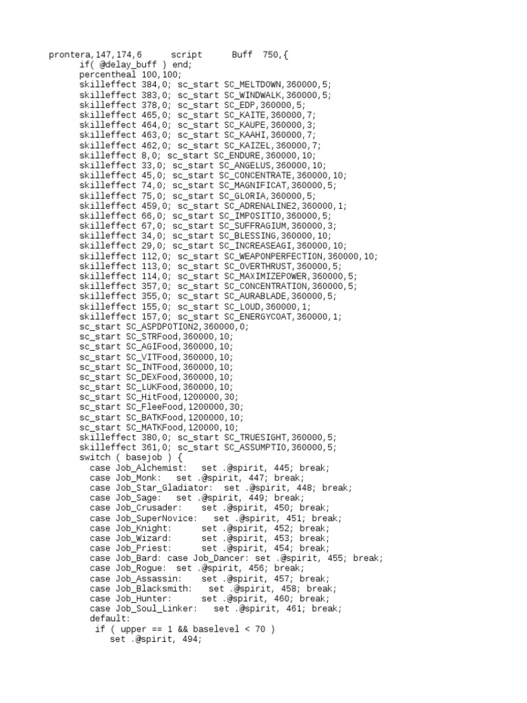 Full Buff For RO Server Script | PDF | Computing