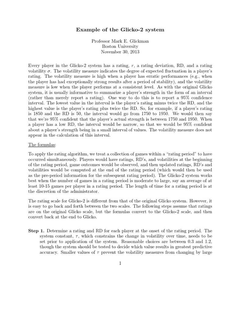 Glicko 2 | PDF | Volatility (Finance) | Analysis