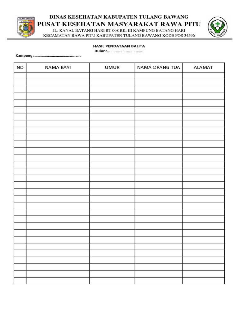 Blangko Pendataan Balita | PDF