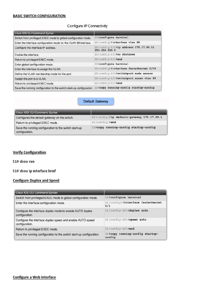 Basic Switch Configuration | PDF | Software | Internet Protocols