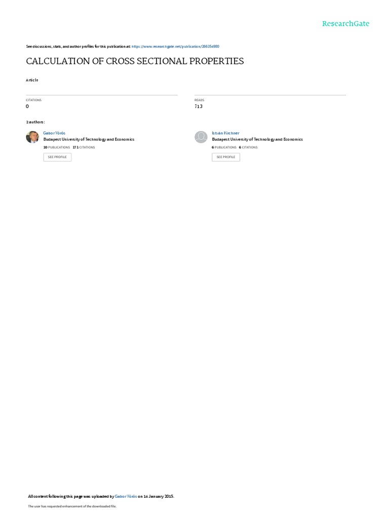 Calculation of Cross Sectional Properties: Article | PDF | Finite ...
