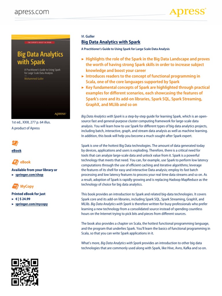 Productflyer - 978 1 4842 0964 6 PDF | PDF | Apache Spark | Big Data
