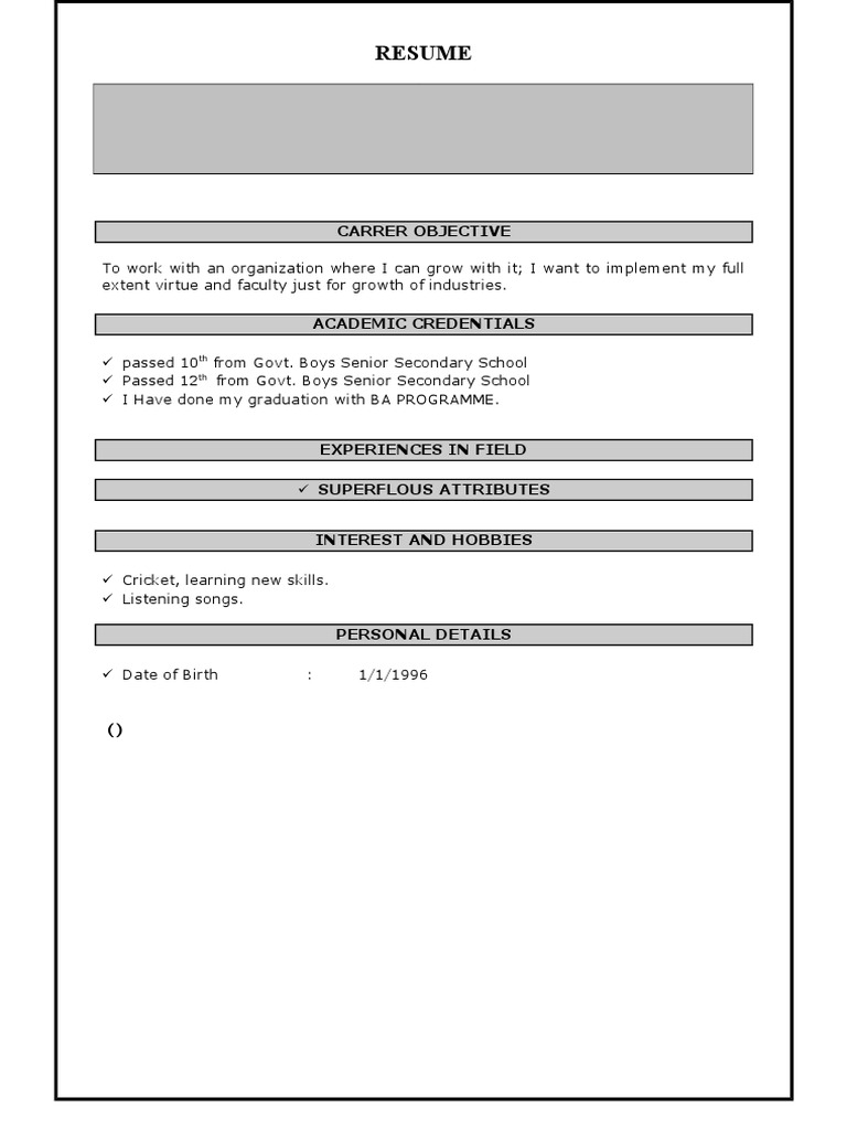 Resume Format | PDF