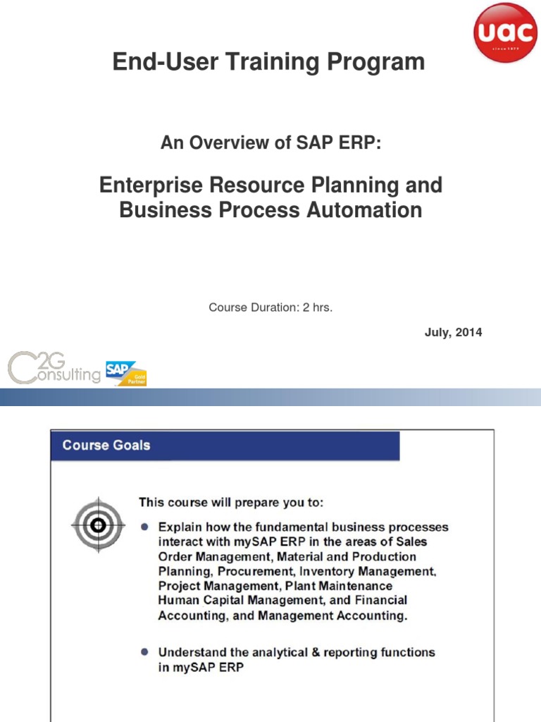 End-User Training Program: Enterprise Resource Planning and Business ...
