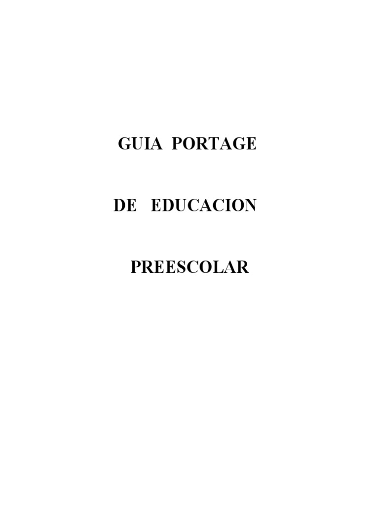 Guia Portage PDF | Descargar gratis PDF | Adultos | Percepción