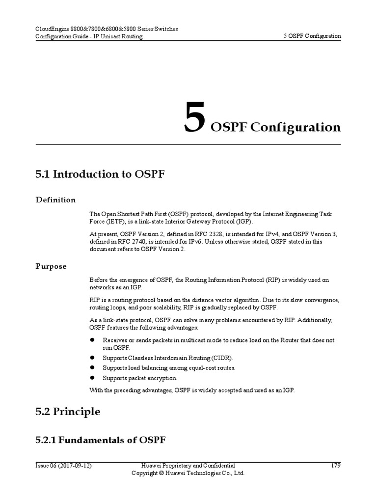 HUAWEI - OSPF Configuration | PDF | Router (Computing) | Telecommunications Standards