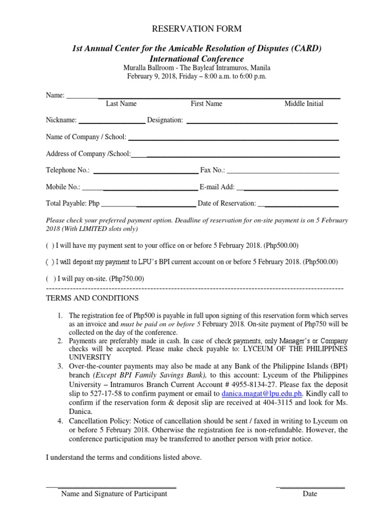 1st Annual Center For The Amicable Resolution of Disputes (CARD ...