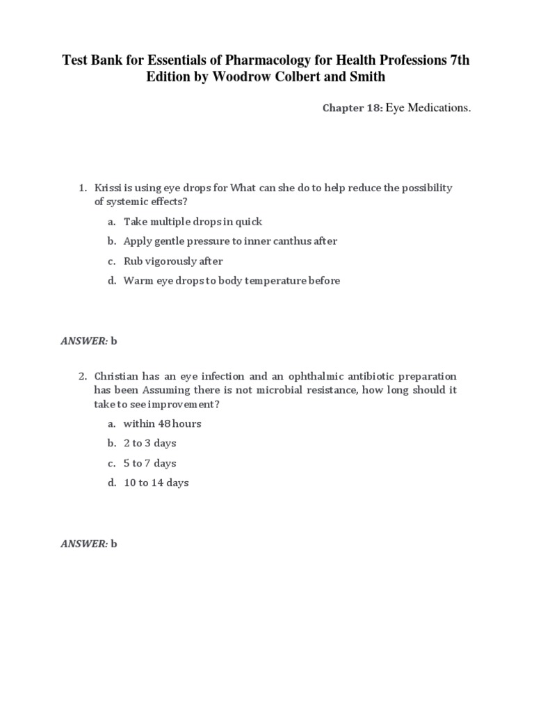 Essentials of Pharmacology For Health Professions 7th Edition by ...