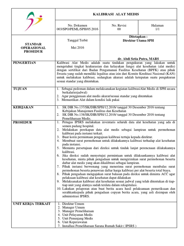 Sop Kalibrasi Alat Medis | PDF | Pengembangan Diri | Sains & Matematika