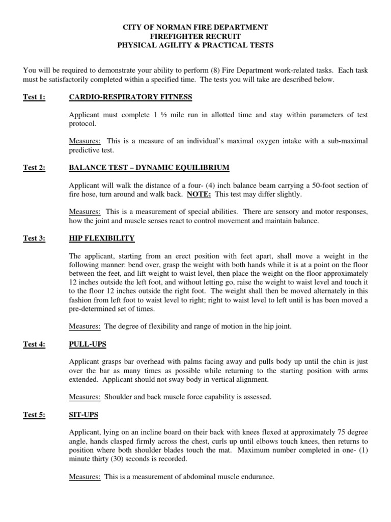 Physical Agility Test - 0 | PDF | Flexibility (Anatomy) | Sports