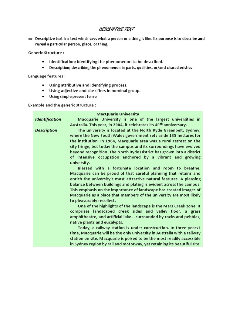 Descriptive Text | PDF | Linguistic Typology | Language Mechanics