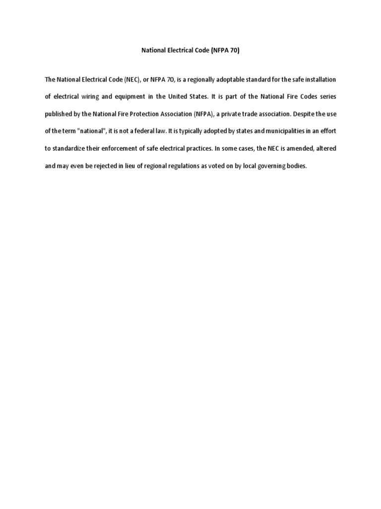National Electrical Code Overview | PDF