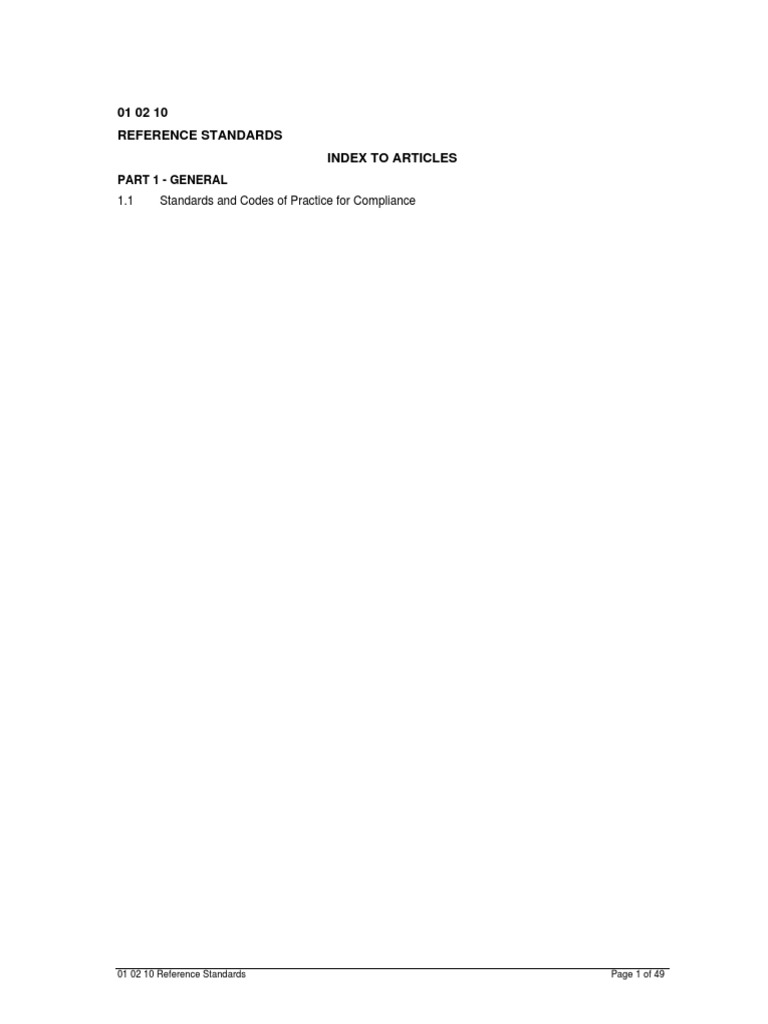 01 02 10 Reference Standards | PDF | Structural Steel | Concrete