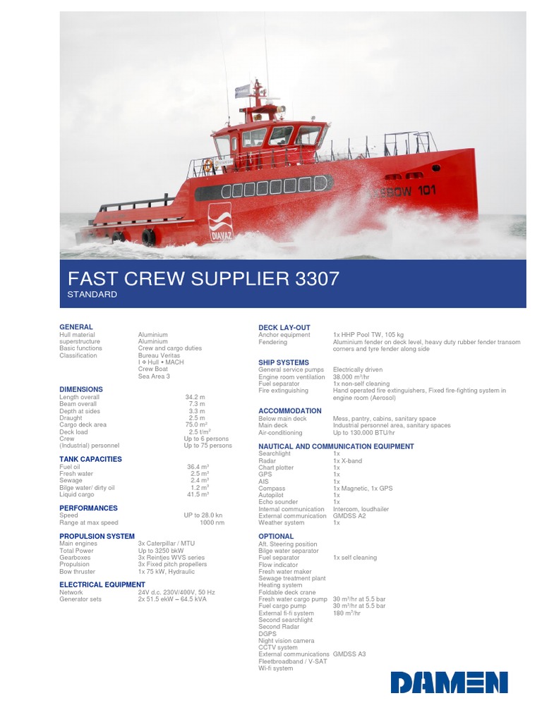 Product Sheet Damen FCS 3307-11-2017 | PDF | Deck (Ship) | Ships