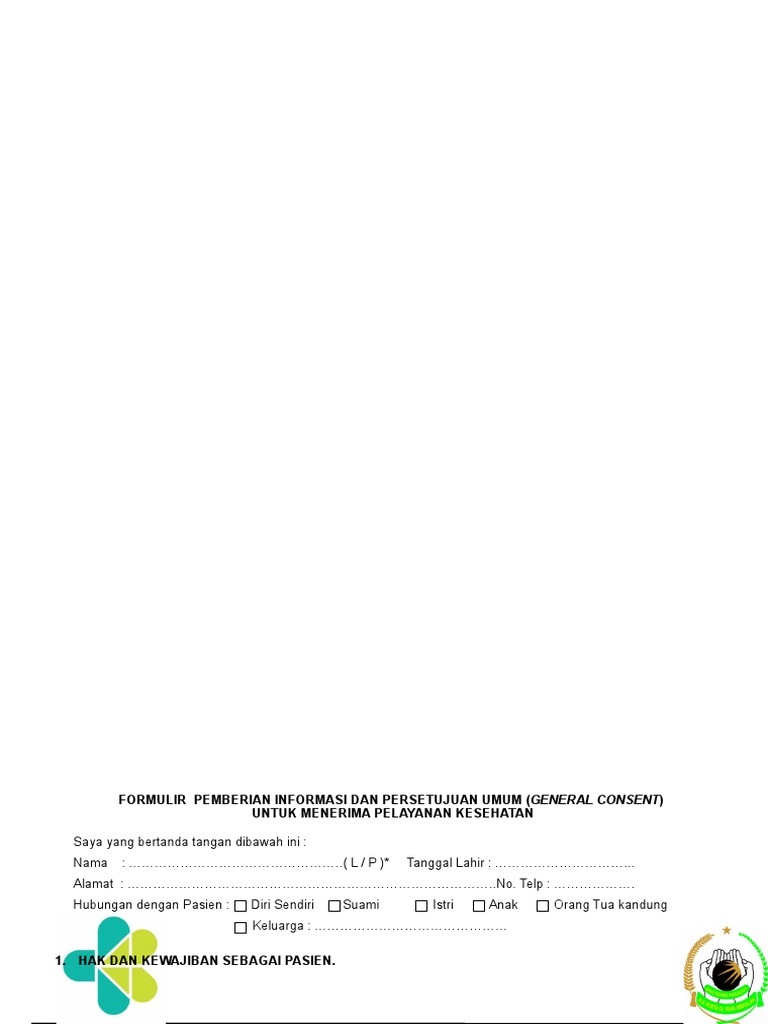 HPK - 6.3 - Formulir General Consent Rev | PDF