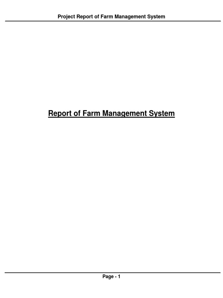 Farm Management System Project Report | PDF | Software Testing | Databases