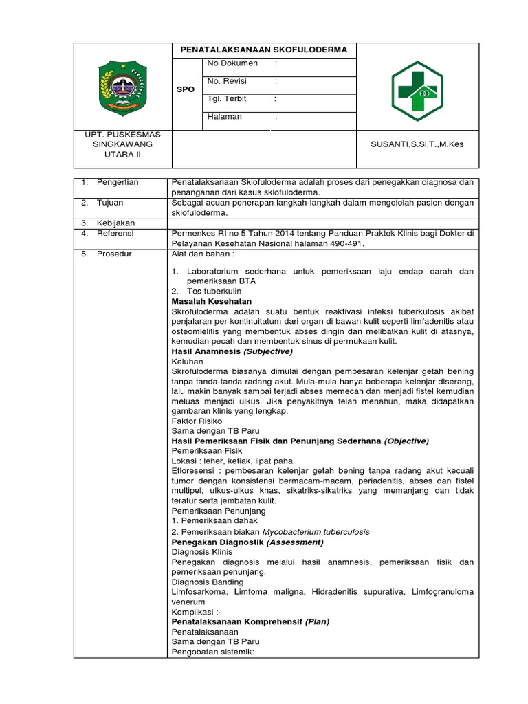 Penatalaksanaan Skrofuloderma Klinik | PDF