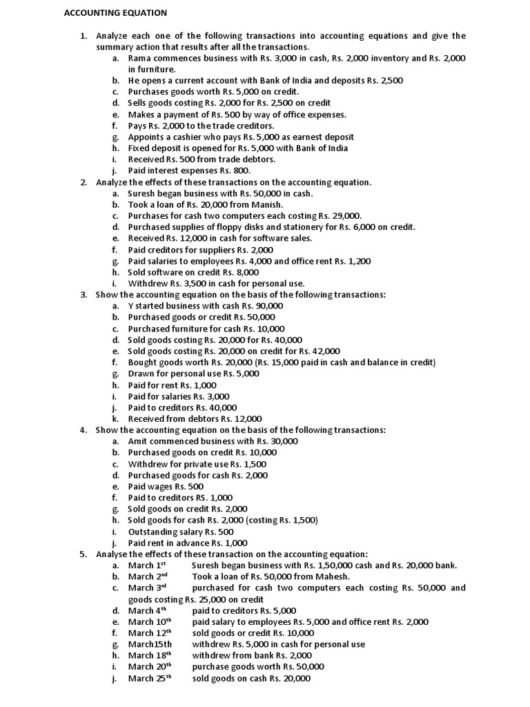 Accounting Equation | PDF | Credit | Finance & Money Management