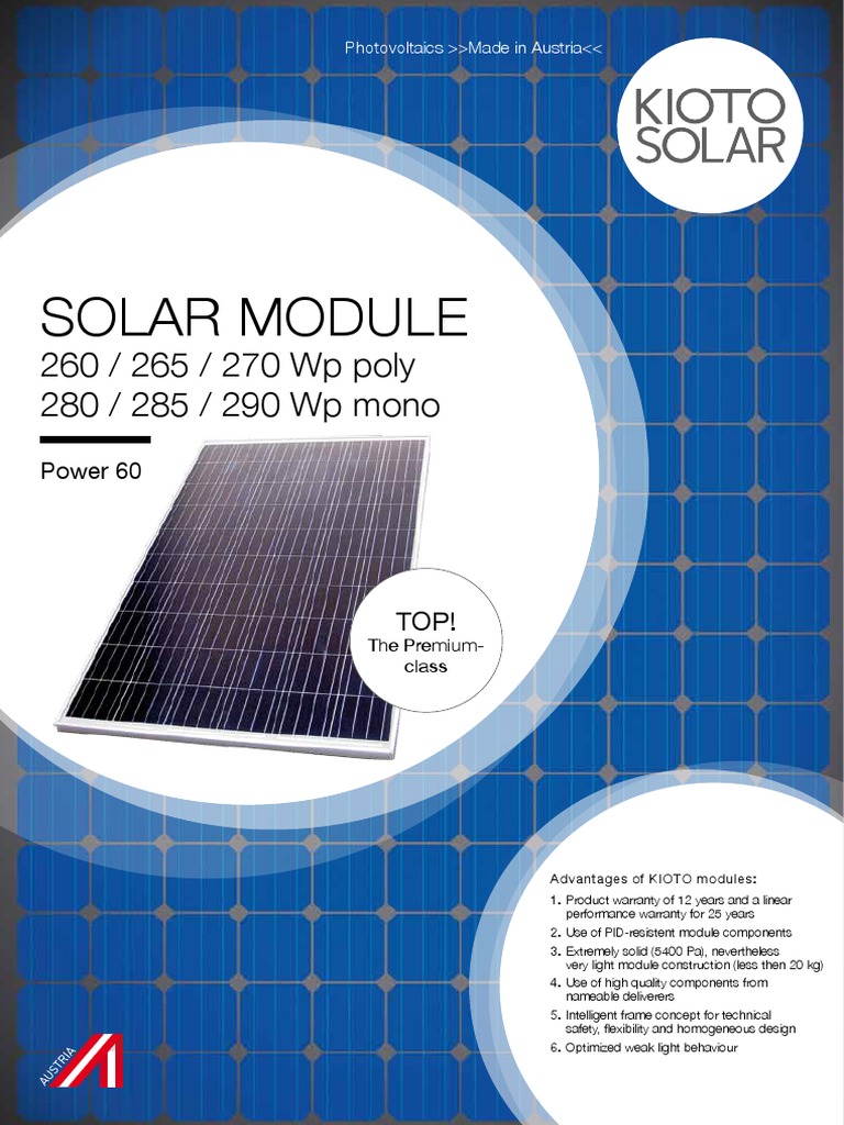 Kioto Solar DB Power60 en 150216 | PDF | Solar Panel | Photovoltaics
