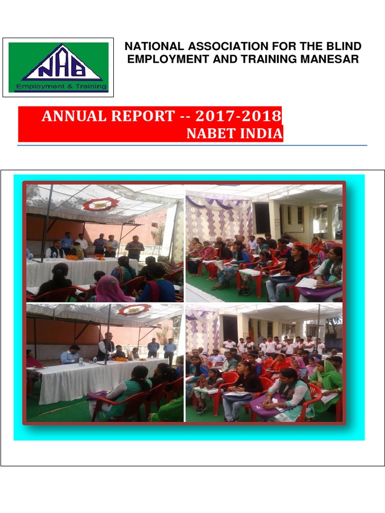 Nabet India Annual Report 2017-2018 | PDF | Disability | Employment