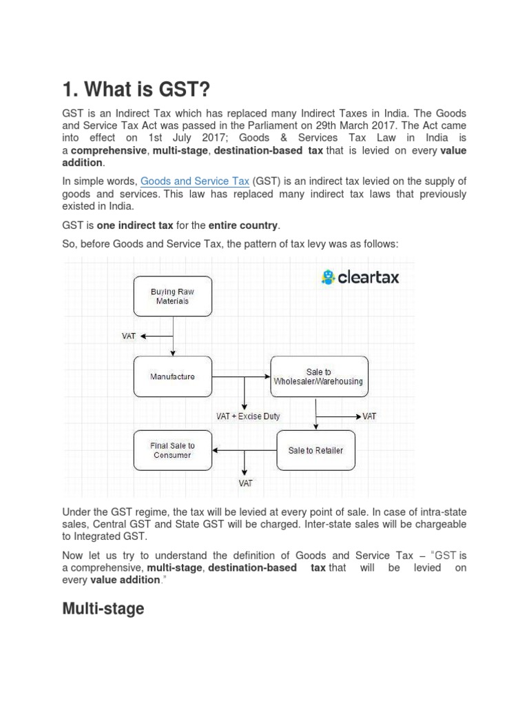 What Is GST?: Multi-Stage | PDF | Value Added Tax | Excise