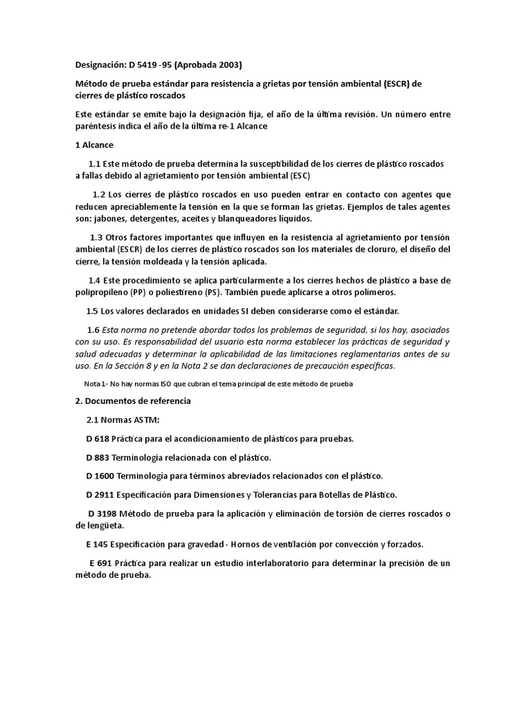 ASTM D 1693 - 01 Stress Cracking | PDF | El plastico | Probabilidad