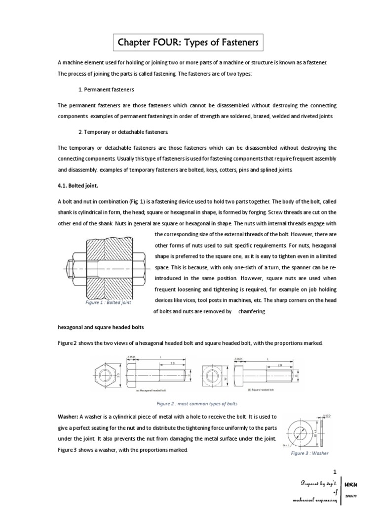 Unit 4 Temporary Fasteners | PDF | Screw | Nut (Hardware)