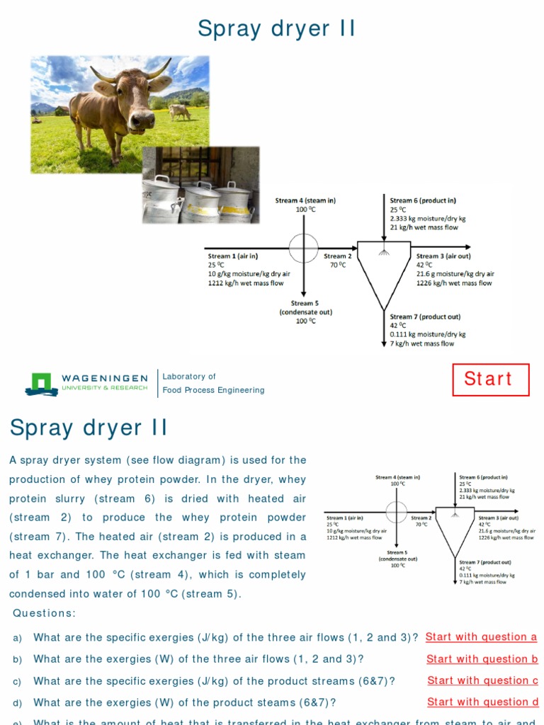 EX 2.4 - Spray Dryer II | PDF | Clothes Dryer | Thermodynamic Properties