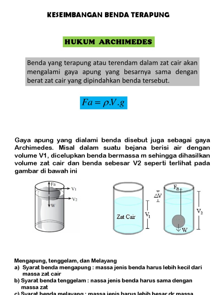 Keseimbangan Benda Terapung | PDF