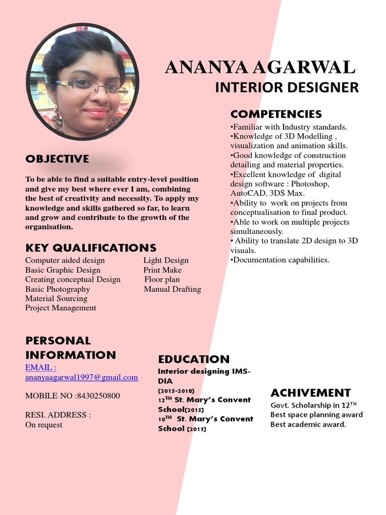 CV Ananya Agarwal | PDF | 3 D Computer Graphics | Design