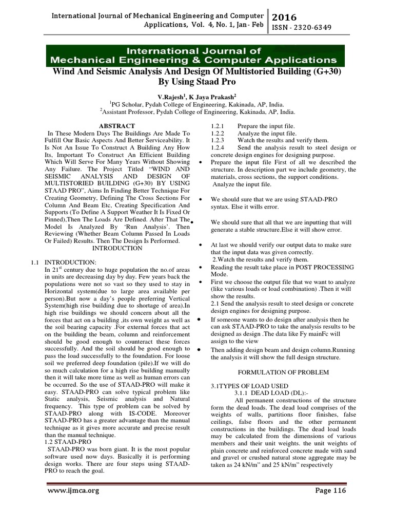 Wind and Seismic Analysis and Design of Multistoried Building (G+30) by ...
