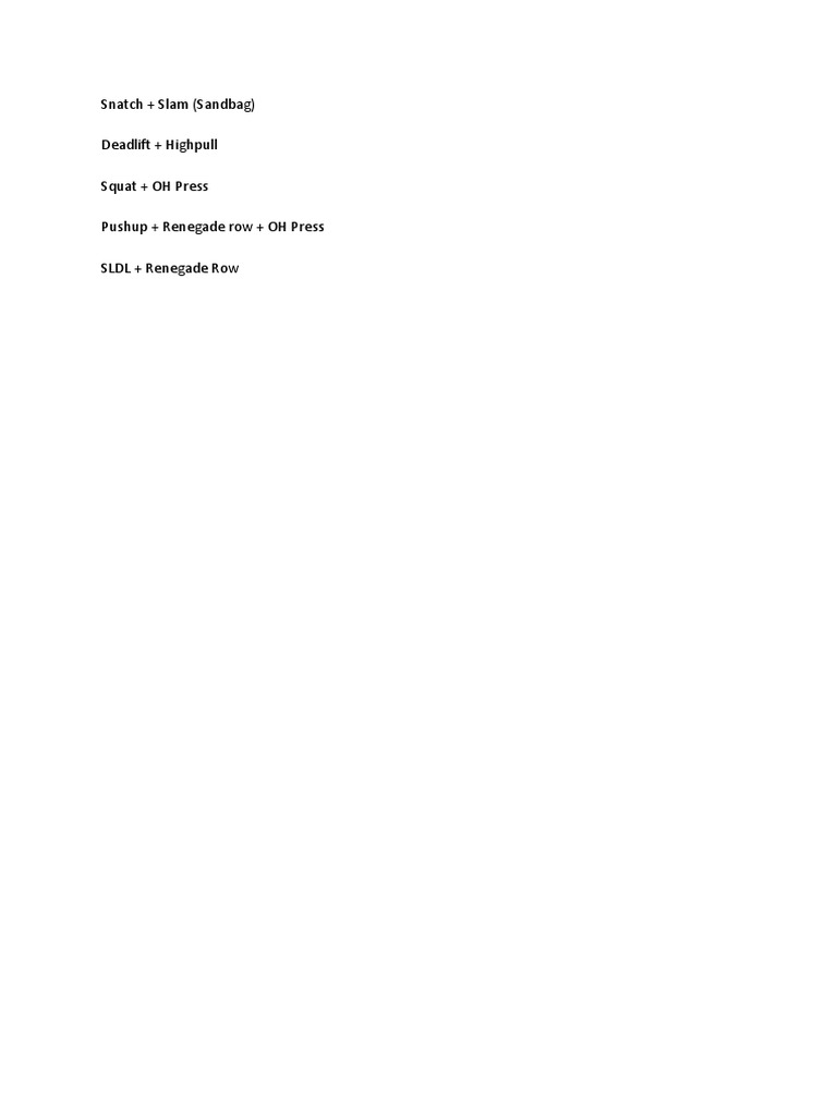 Sandbag Workout Combinations Guide | PDF