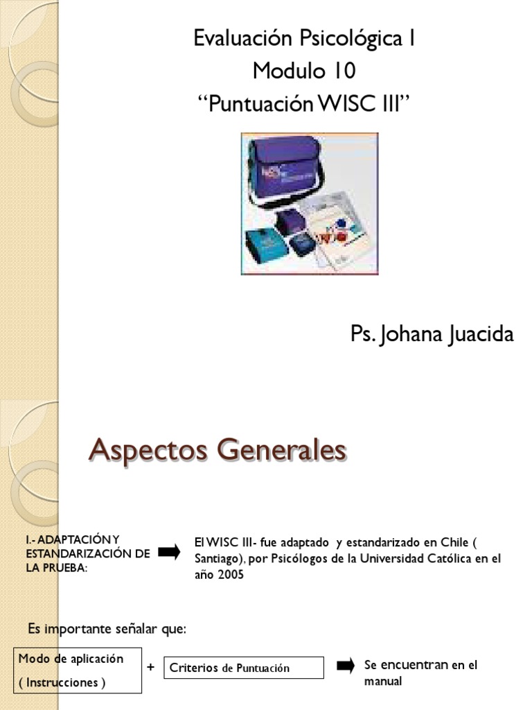 WISC Iii | Cociente de inteligencia | Discapacidad intelectual
