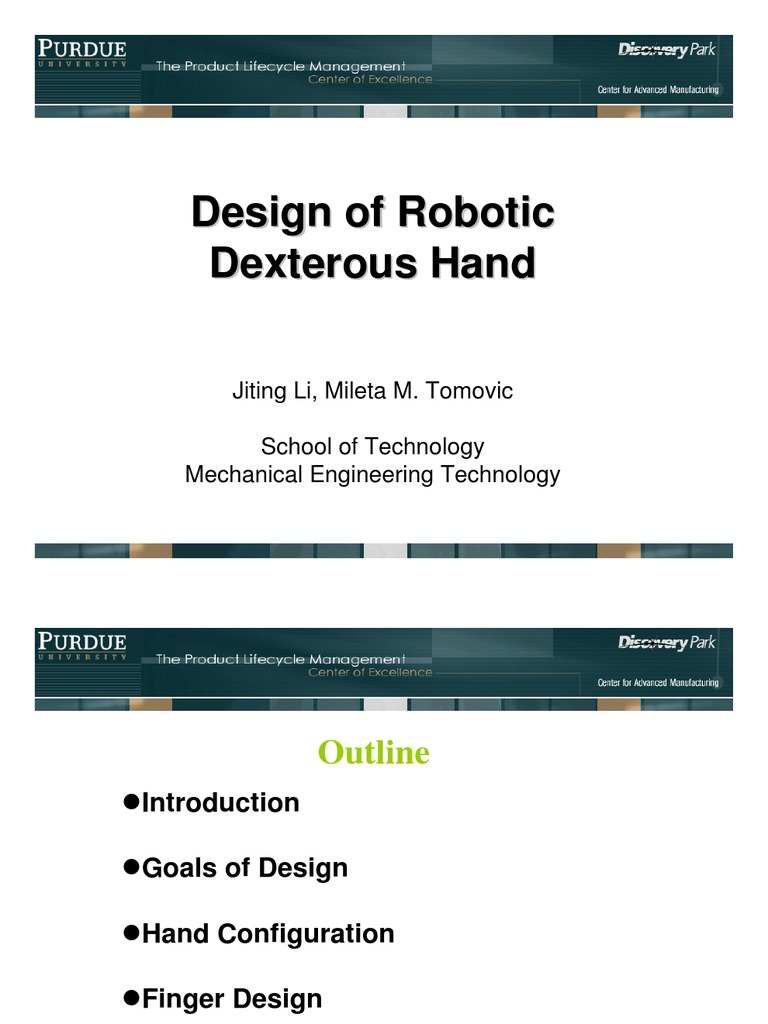 Design of Robotic Dexterous Hand | PDF | Teaching Methods & Materials ...