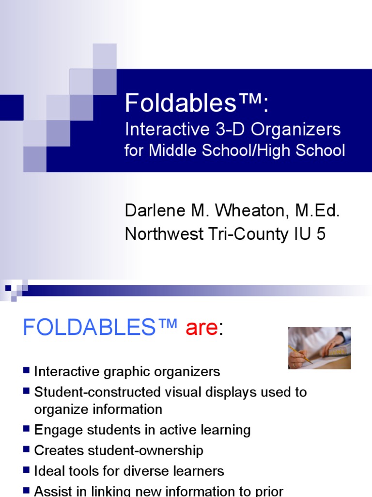 Foldables™:: Interactive 3-D Organizers | PDF | Learning | Information