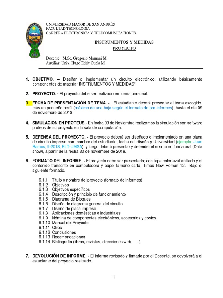 Proyecto de Circuito Electrónico UMSA | PDF | Electrónica | Ingeniería ...
