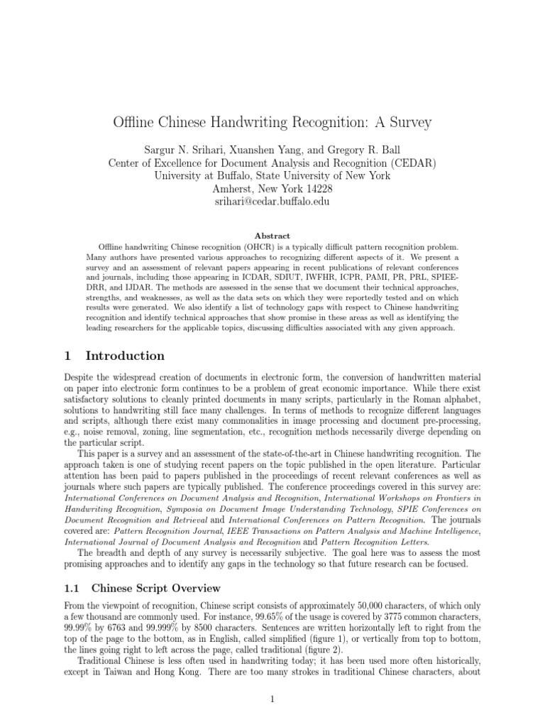 Offline Chinese Handwriting Recognition PDF | PDF | Image Segmentation ...