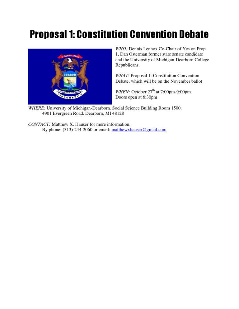 Proposal 1-Constitution Convention Debate | PDF | November Events ...