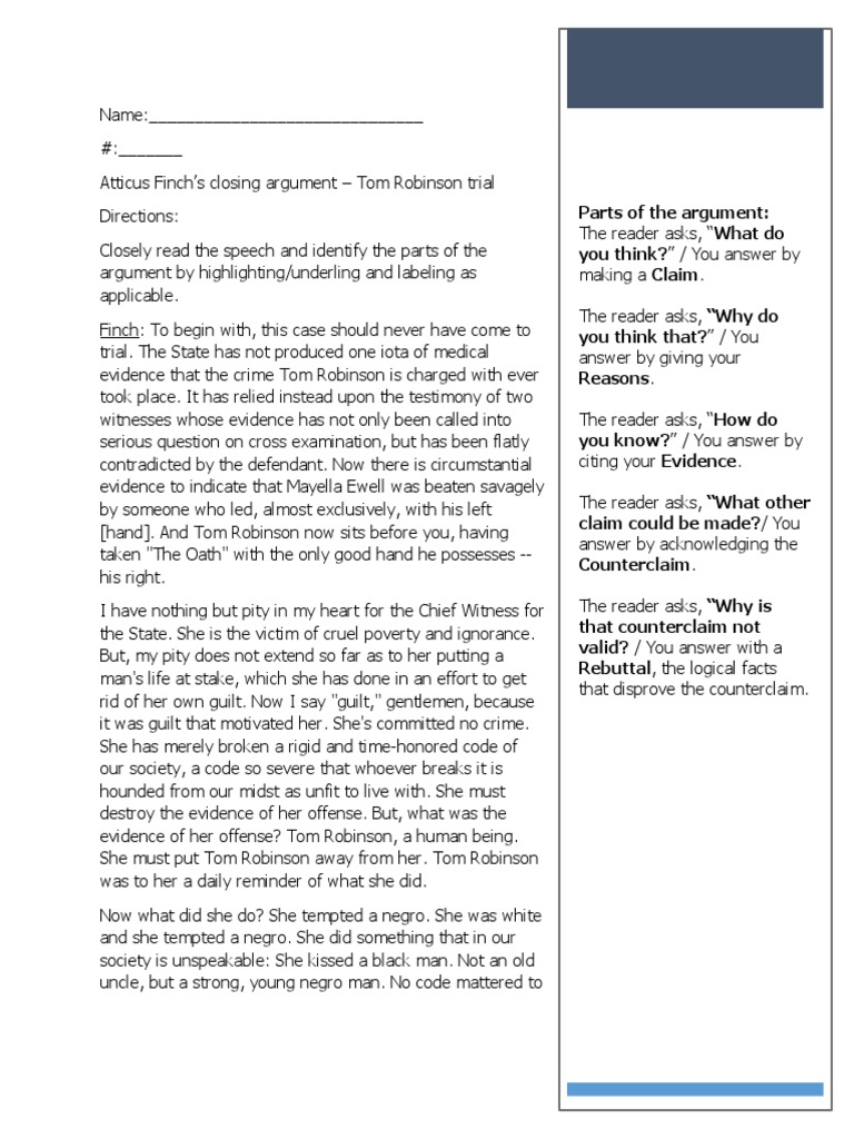 Atticus Closing Argument | PDF | Witness | Argument