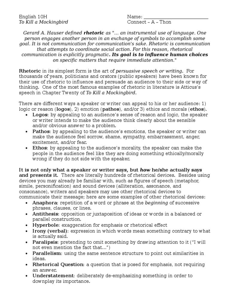 Analyzing Atticus Speech | PDF | Rhetoric | Truth