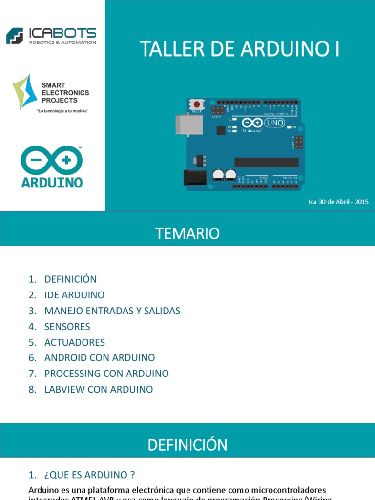 Taller de Arduino I | PDF | Arduino | Ingeniería Electrónica
