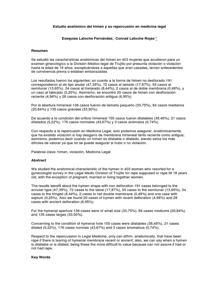 Tipos de himen y su relevancia legal | PDF | Sistema Reproductor ...