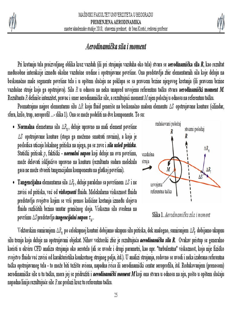 PA1 - 2 - Aerodinamicka Slia I Moment | PDF